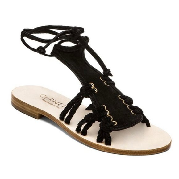 Cornetti | Shoes | Cornetti Left Single Suede Sandal Amalfi Black ...